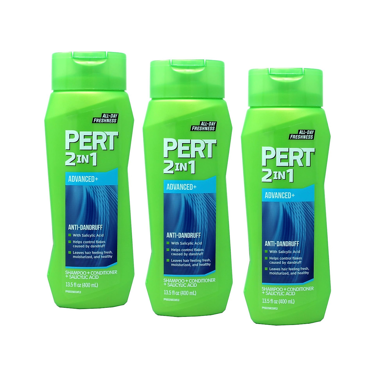 Pert Plus 2 in 1 Shampoo + Conditioner Dandruff Control 13.5 Fl Oz / 400 Ml (Pack of 3)