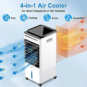 Portable Air Conditioners, 4-IN-1 Air Conditioner Portable for Room with 4 Modes 3 Speeds, 1.32 Gal Water Tank, Portable Ac w/Remote, 7H Timer, 90°Oscillation, Quiet Air Conditioner for Home Office