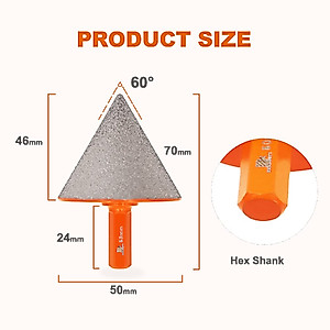 Diamond Drill Bit - BRSCHNITT 1/4 1/4 5/16 3/8 inch for Porcelain Tile Ceramic Stone Granite Marble,Diamond Beveling Chamfer Bit