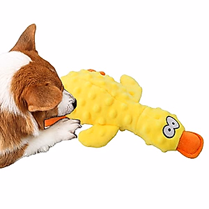 Qmisify Stuffed Duck Dog Toy - Puppy Squeaky Toys | Stimulate Appetite Duck Dog Toy, Squeaky Pet Toy, Plush Dog Chew Toy for Large Dogs