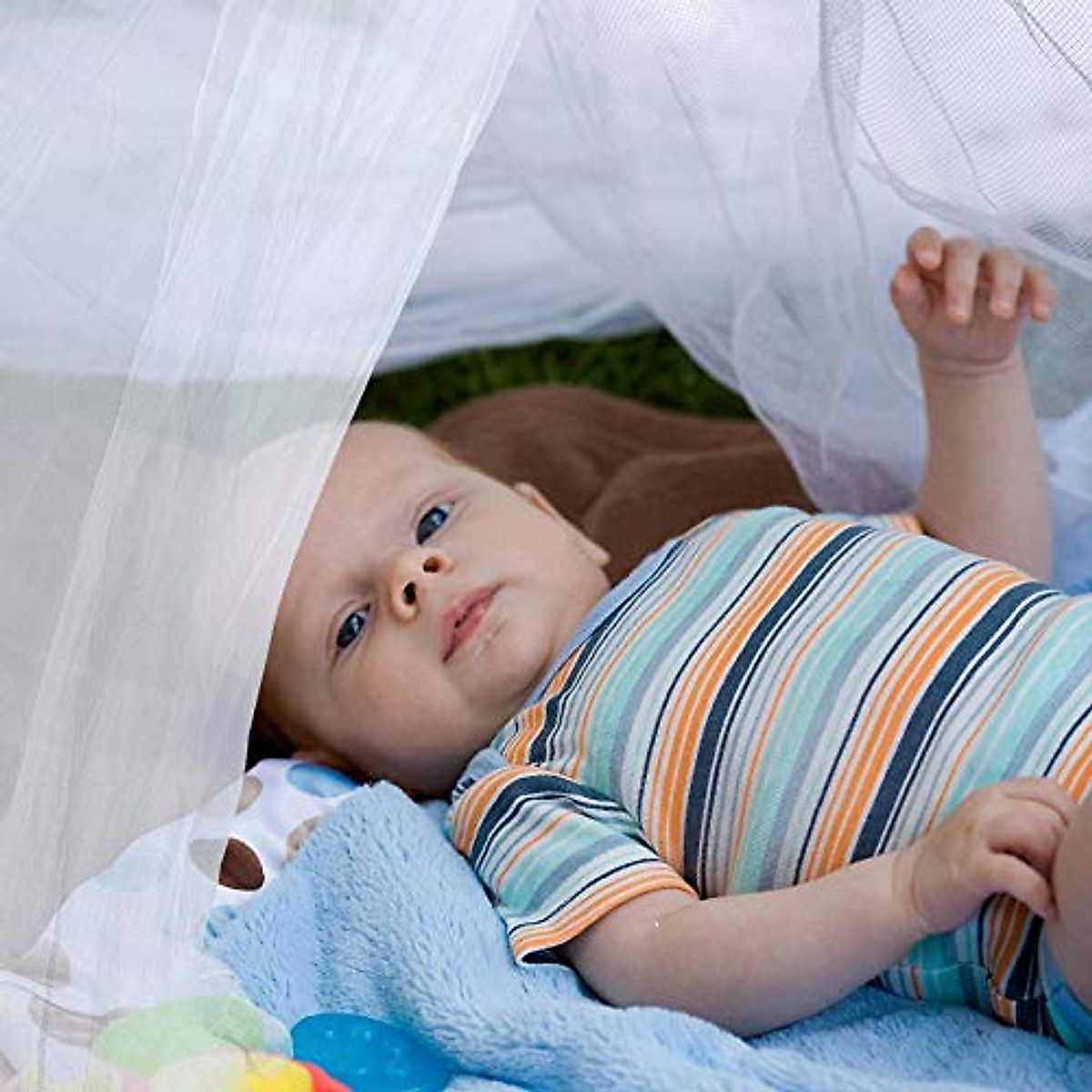 Mosquito Net for Bed Canopy Macrame Pop-Up Circular Curtain Natural Lace Large Tent Crib Netting, Carry Bag