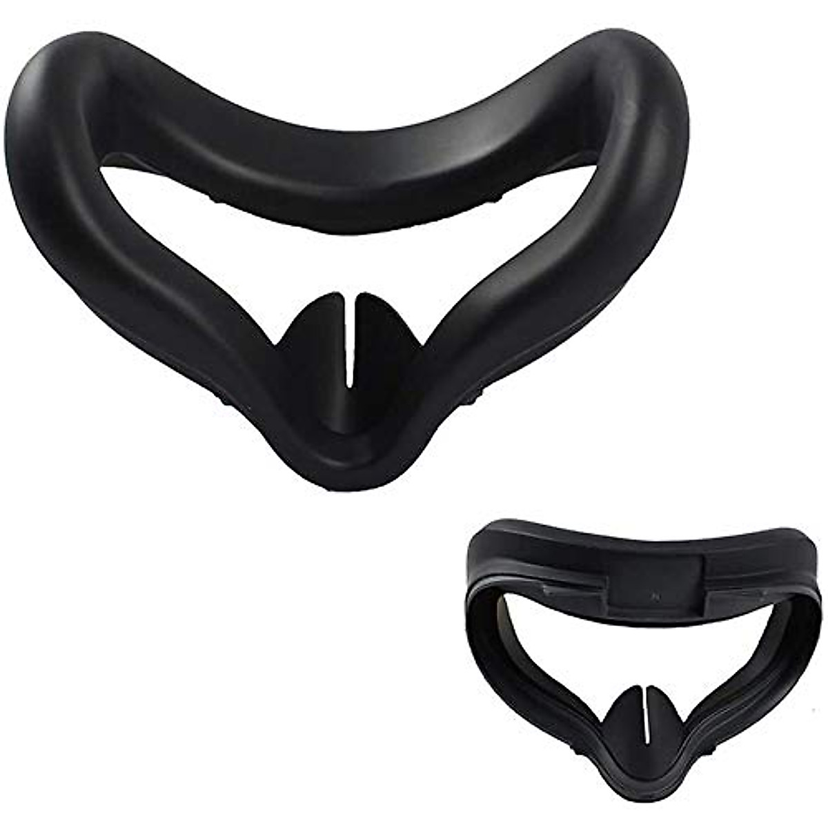 RGEEK VR Silicone Face Cover for Quest 2 VR Headset Sweat-Proof Lightproof Non-Slip Washable Replacement Face Pads Quest 2 Accessories(Black)