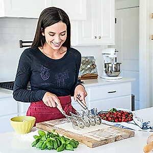 Oleex ‘All-Dough’ Pastry Cutter Set. 5 Wheel Dough Cutter and Dual Fluted Ravioli Cutter Wheel/Pizza Cutter Wheel! Versatile Brownie Cutter, Pasta Maker, Noodle Cutter, Stainless Steel Pizza Slicer