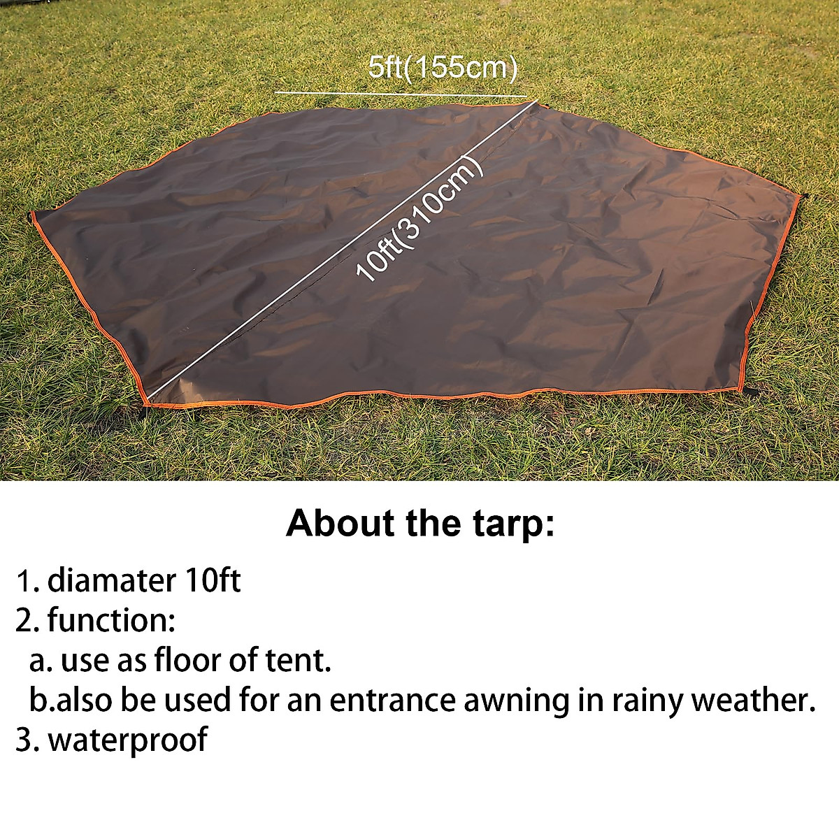 WINTENT 4 Season Teepee Tent with Stove Jack for Camping Hiking, Height 7.8FT/240CM (Brown, with Full Mesh Tent)