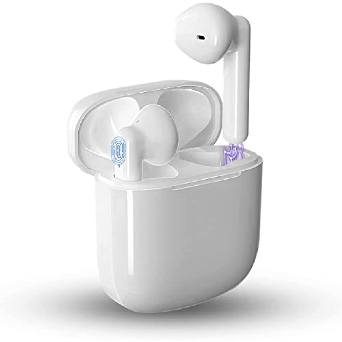 Wireless Earbuds,Bluetooth Headphones IPX7 Waterproof Wireless Bluetooth with Microphone Charging Case 25H Playtime,Pop-ups Auto Pairing Hi-Fi Stereo Sound Headset for airpod 2/iPhone/Samsung/iOS