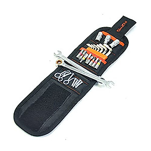 SuZhi Magnetic Wristband for Holding Screws, Magnetic Tool Holder Strip, Magnetic Screw Holder -15pcs Strong Magnets for Holding Screws,Nails for reparing Under The car, Climbing high