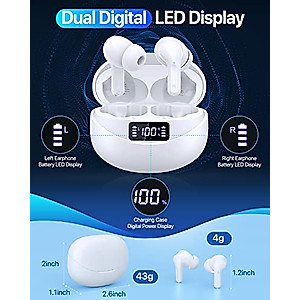 Eumspo Wireless Earbuds Bluetooth V5.1 Earbuds 35H Playtime Stereo Sound in-Ear Bluetooth Headphones Waterproof Touch Control Wireless Headphones with LED Charging Case for Sports Running Workout