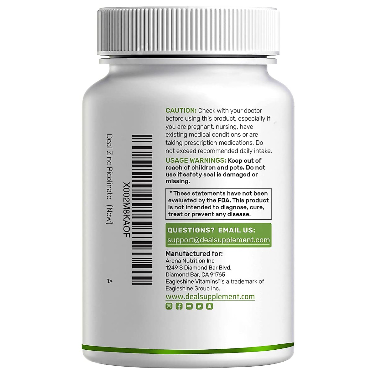 Zinc 50mg with Selenium 200mcg + Copper, 240 Capsules, 8 Month Supply, 3 in 1 Mineral Formula, Zinc Picolinate Complex Supplement, Supports Healthy Immune System for Adults and Kid