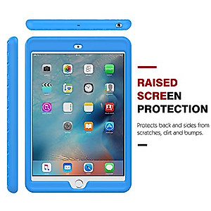 MoKo Case Fit iPad Mini 3/2/1- Light Weight Shock Proof Soft Silicone Back Cover [Kids Friendly] Fit iPad Mini 1 (2012), iPad Mini 2 (2013), iPad Mini 3 (2014), Blue