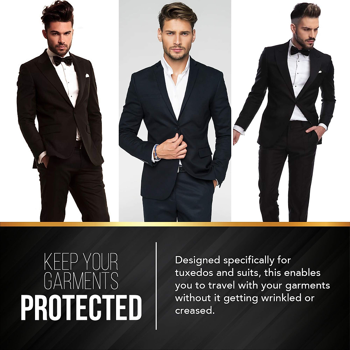 Your Bags Navy Garment Bag as Dress Cover or Suit Bag for Travel - 40" x 24" Garment Bags for Travel - Garment Bags for Hanging Clothes and Closet Storage - Dress Travel Garment Bag for Men & Women