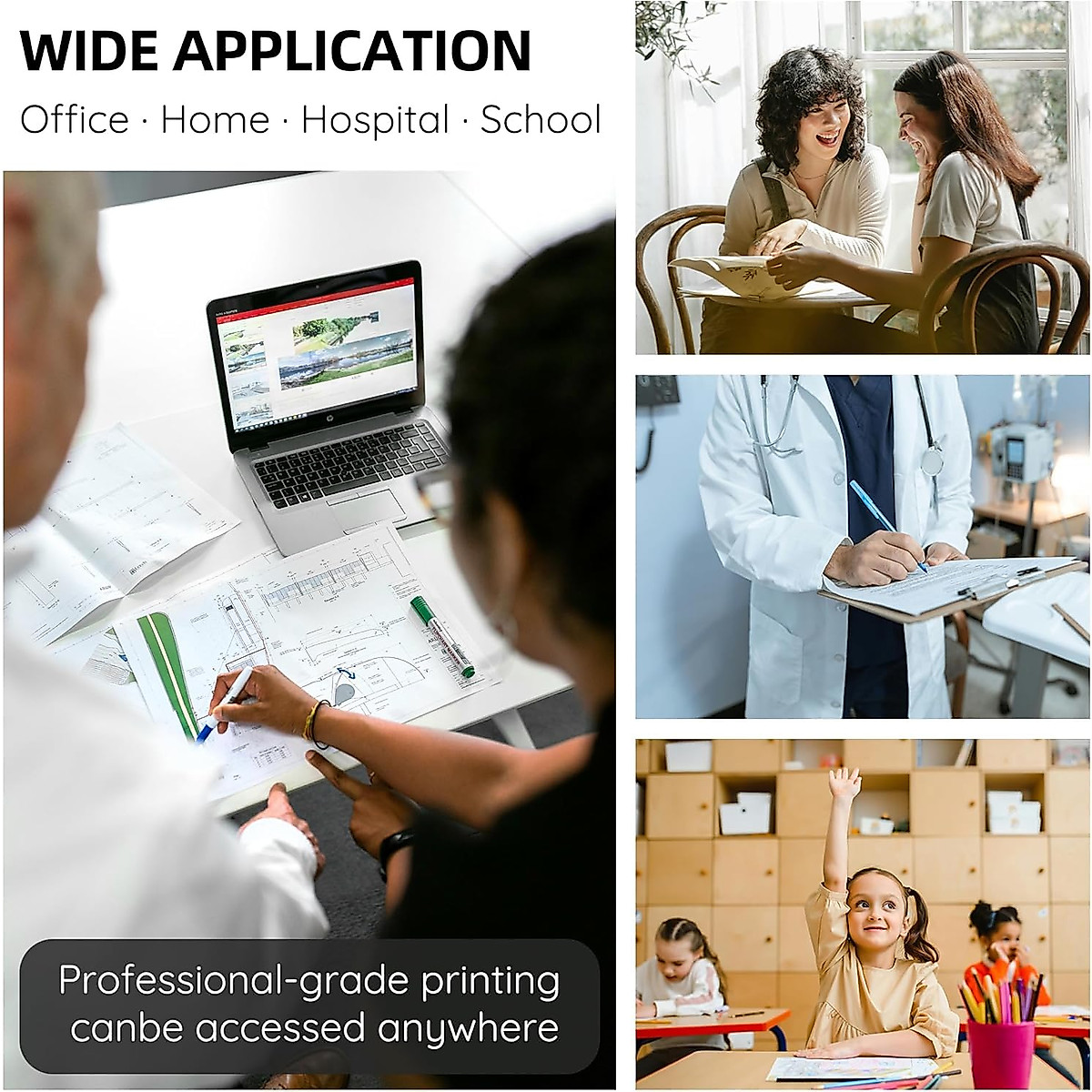 206A Toner Cartridges 4 Pack (with chip) : Replacement for HP 206A Toner Cartridges Set , Compatible with HP Color LaserJet Pro MFP M255, M282, M283 Series Printer Toner Cartridge (High-Yield, HP206A)