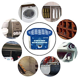 MHTTEC Moisture Absorbers Boxes with Activated Charcoal 4 Pack 230g Dehumidifiers for Closet Bathroom Basement Bedroom Disposable Desiccant for Car Moisture Absorbers for Home