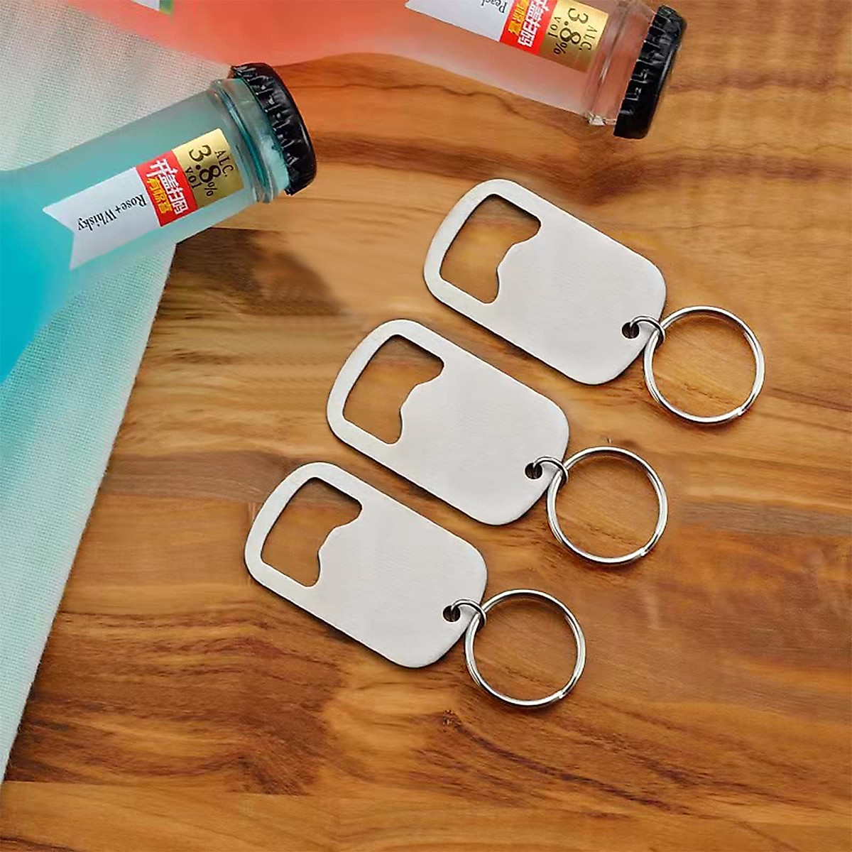PLWJK 3PCS Stainless Steel Bottle Opener, Keychain Bottle Openers for Men and Women