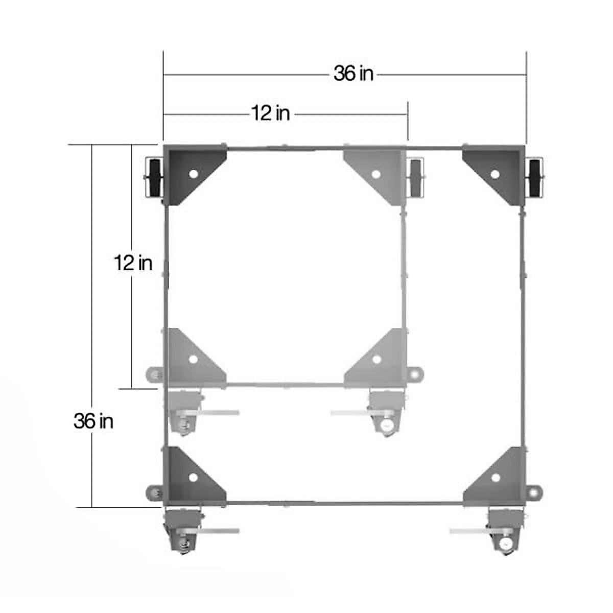 PROTOCOL Equipment Universal Rolling Base for Large Power Tools and Machinery, Durable Steel Construction, Adjusts from 12 inches to 33 inches, Foot Levers Lock for Stability, 400 lb. Capacity