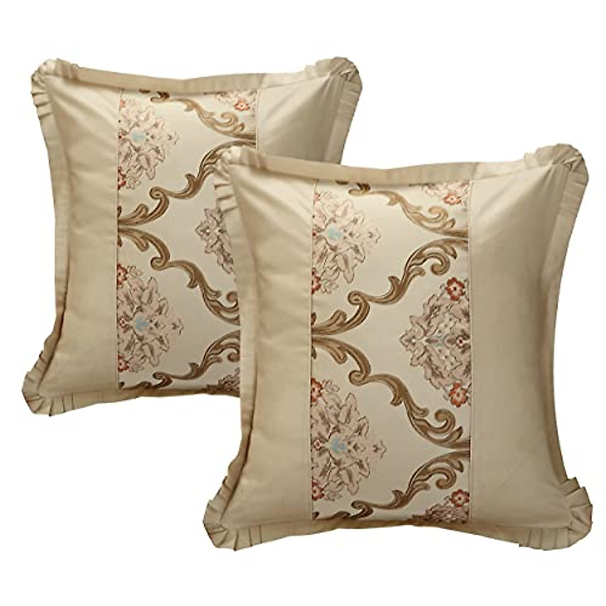 Chic Home - CS4610-AN 9 Piece Aubrey Decorator Upholstery Comforter Set and Pillows Ensemble, King, Beige