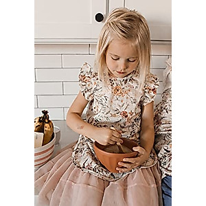 BapronBaby Flutter Delilah Floral Bapron - No Neck Tie Safer Bib for Baby & Toddler - Soft Waterproof Stain Resistant - Machine Washable - Sz Baby/Toddler 6m-3T