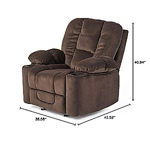 Christopher Knight Home Gannon Fabric Gliding Recliner, Chocolate 42.52D x 38.58W x 40.94H in