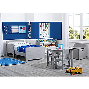 Delta Children MySize Kids Wood Table and Chair Set (2 Chairs Included) - Ideal for Arts & Crafts, Snack Time & More - Greenguard Gold Certified, Grey, 3 Piece Set