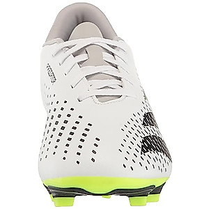 adidas Unisex Predator Accuracy.4 Firm Ground Sneaker, White/Core Black/Lucid Lemon, 10.5 US Men