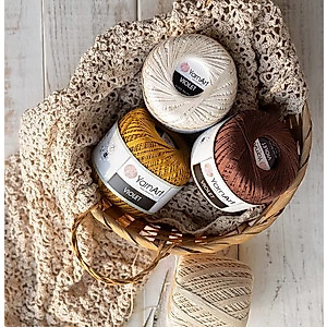 2 Skein(Ball) YarnArt Violet,100% Mercerized Cotton Yarn and Crochet Lace Hand Knitting Thread, Great Choice for Embroidery Arts & Crafts (Blue - 5351)