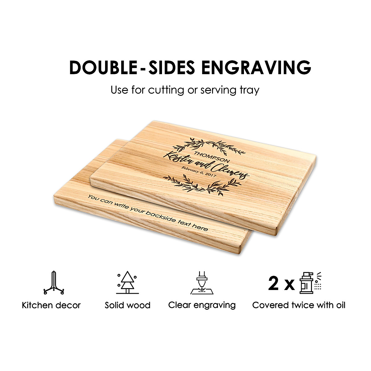 Wedding Anniversary Gifts for Women, Walnut Personalized cutting board, Wedding Gift - for couple or bride, Engraved cutting board, Custom cutting board, Bridal shower gift, Christmas gifts for mom