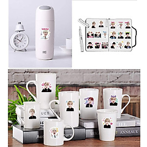 Kpop BTS Birthday Party Kit Supplies For Bangtan Boys includes Banner - 1 Cake Topper - 24 Cupcake Toppers - 16 Balloons - 40 Stickers