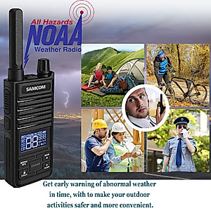 SAMCOM GMRS Radios Long Range Walkie Talkies for Adults, 30 Channels GMRS Two Way Radios Handheld, Upgrade T2 2-Way Radios USB-C Rechargeable, NOAA Weather Alert & Group Call for Camping Hiking, 4 Pcs
