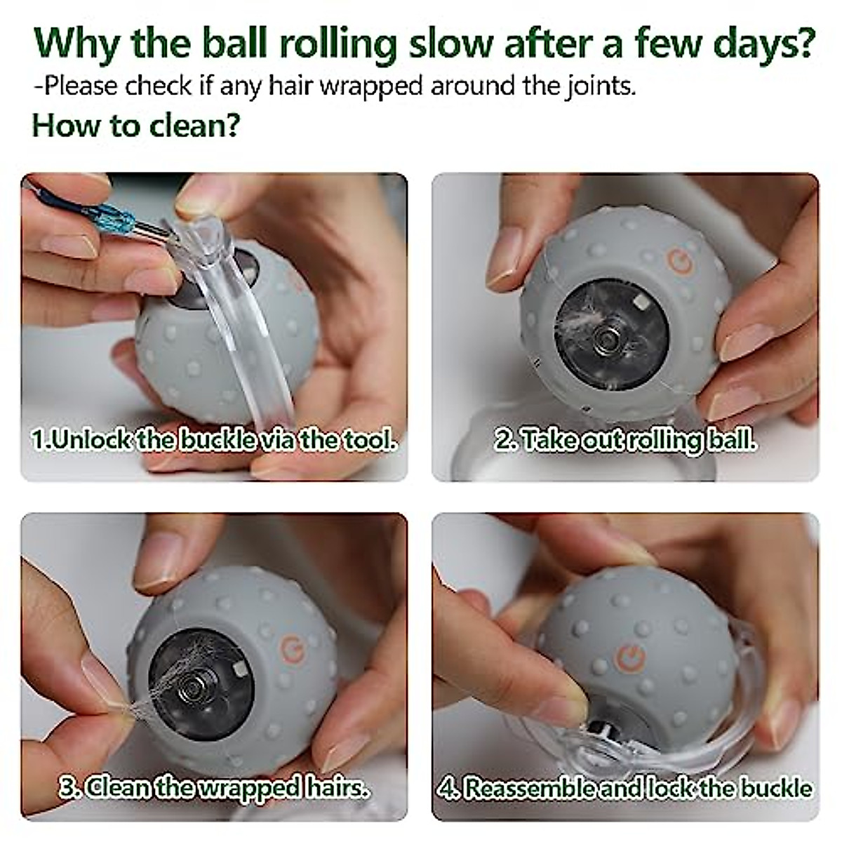 AUKL Interactive Cat Toys Ball with Super Driver, Motion Activate Electric Cat Toy Recommend on Wool Carpet (Robot)