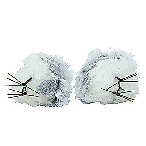 Kurt Adler 5-Inch Furry Gray Owl Set of 2