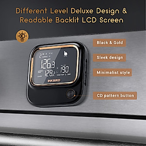 5GHz WiFi & Bluetooth 5.1 Meat Thermometer, Inkbird WiFi Grill Meat Thermometer for Grilling Smoker BBQ Cooking with 4 Probes, IBT-26S Wireless APP Control, Alarm Timer, Backlit LCD, Rechargeable