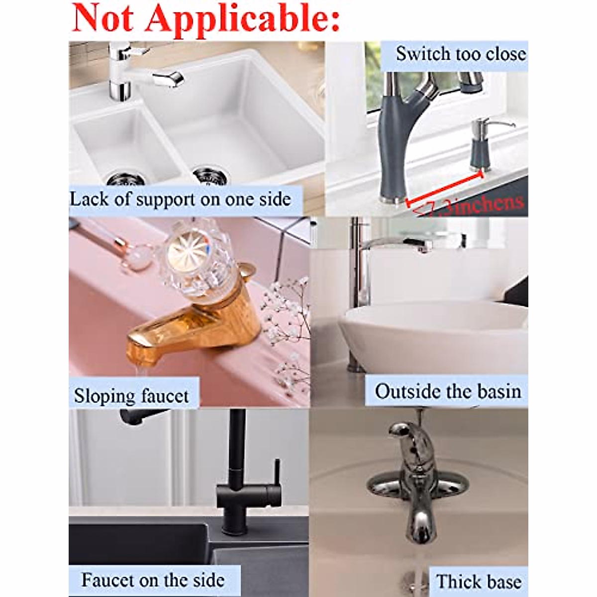 GBYAN Silicone Faucet Handle Drip Catcher Tray Kitchen Sink Splash Guard Countertop Protector Mat Water Draining Pads for Kitchen, Bathroom and RV Sink,Grey