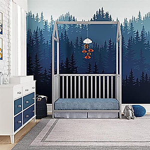 Little Seeds Rowan Valley Skyler 3-in-1 Convertible Crib with Canopy, Dove Gray