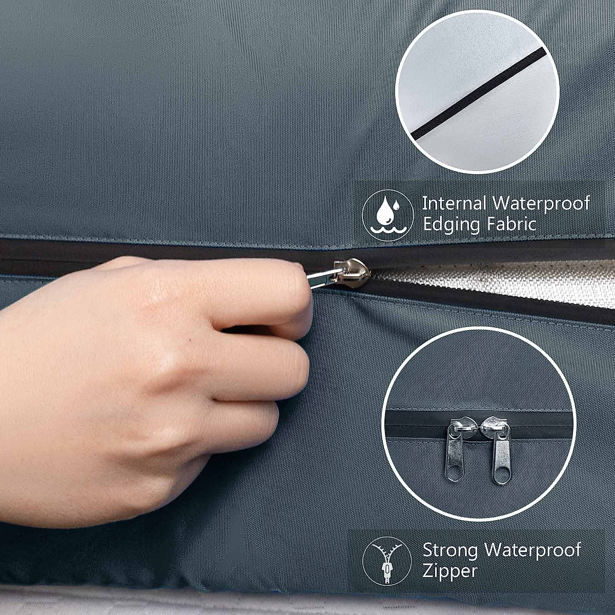 Full Mattress Bag for Moving and Storage, Reusable Heavy Duty Tarp Waterproof Full Size Bed Mattress Cover, Zippered Mattress Protector with 8 Strong Carrying Handles, 77’’ L x 57’’ W x 15’’ D