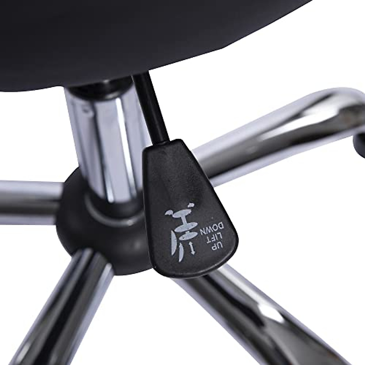 Naomi Home Adjustable Rolling Stool with Wheels Professional Office Stool Height Adjustable with Ergonomic Tilting Backrest for Computer, Studio, Workshop, Office, Home Office Black