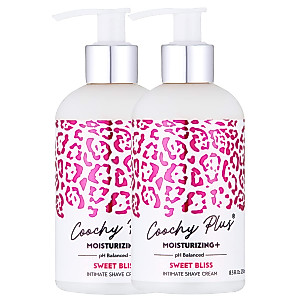 Coochy Plus Intimate Shaving Cream MOISTURIZING Plus SWEET BLISS For Pubic, Bikini Line, Armpit - Rash-Free With Patent-Pending Formula – Prevents Razor Burns & Bumps, In-Grown Hairs, Itchiness 2 Pack