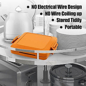 MKYSAIL Toaster,Microwave Toaster, Sandwich Maker, Panini Maker, Dishwasher Safe,NO Electricity,Wireless,Time Saving,Fast,Toastie Safe in Microwave Oven(Orange, Microwave Sandwich Maker)