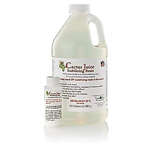 BVV Cactus Juice Stabilizing Resin for Woodworking - Cures & Hardens Soft Wood for DIY Projects, Carpentry - 1 Gallon Cactus Juice Resin - Activator Included