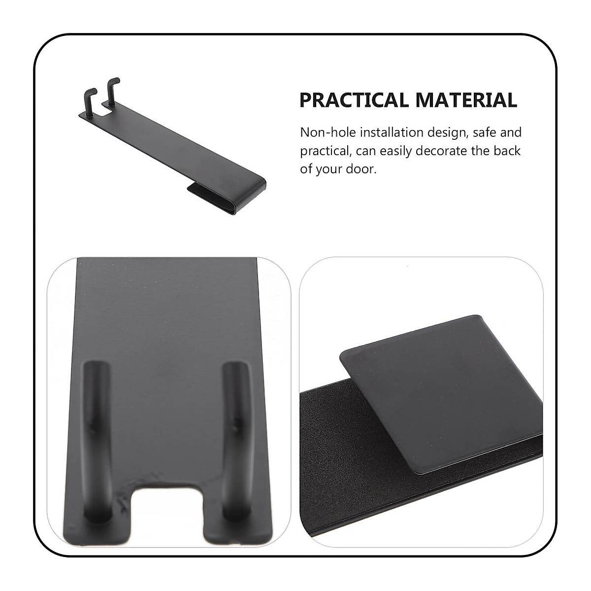 DOITOOL Towel Hooks 2pcs Rack Stainless Clothes Cabinet Steel Home Hanger Glass Storage Hangers Shower Black Organizer Door, The for Towel Bedroom Extended Over Clo Room Kitchen Clothing Towel Hook