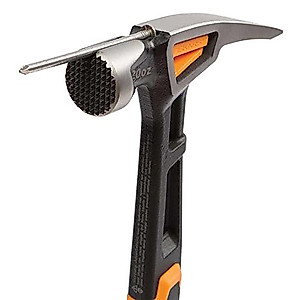 Fiskars IsoCore 22 oz Milled-Face Framing Claw Hammer, with Shock Reduction, 16 in