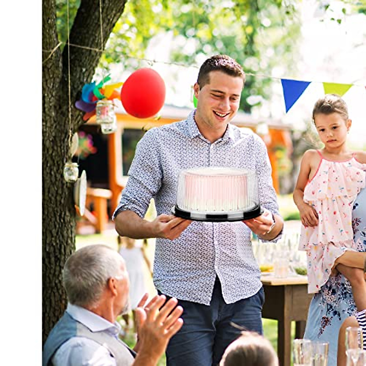 20 Pieces Round Cake Carrier 10 Inch Plastic Containers for Cake Clear PET Cake Transport Container Disposable Cake Containers Carriers with Dome Lids Cake Holder Display Containers for Transport