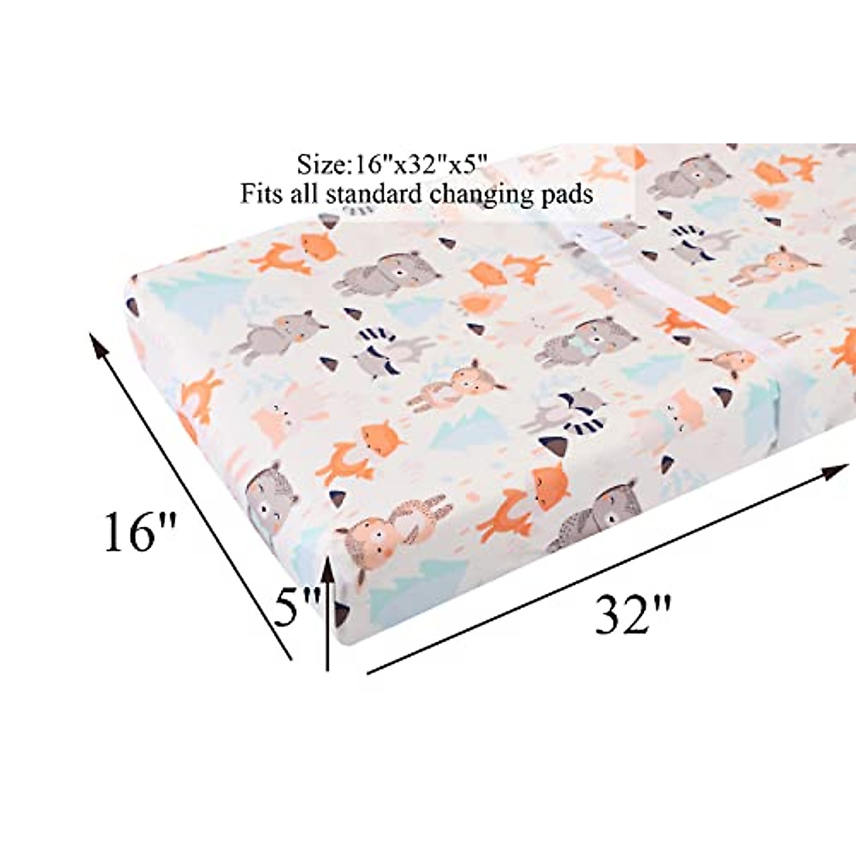 Tontukatu Changing Pad Cover Set 3 Pack Jersey Knit Ultra Soft for Baby Boys Girls Elephant Tiger/Fox/Grey