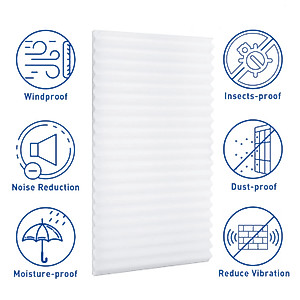 YoleShy Window Air Conditioner Side Panels Foam Insulation Panels for Window Air Conditioner, AC Units Window Insulation Kit 17 X 9 X 1 inch, Pack of 2, White