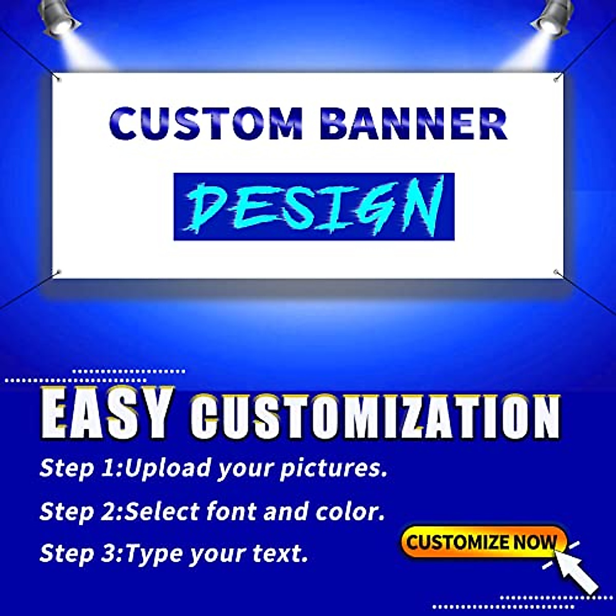 Custom Banners and Signs for Outdoor 6'x2' Customize Personalized Photo Text Background Banner Printing Decoration Backdrop for Birthday Party Business Graduation Wedding Event