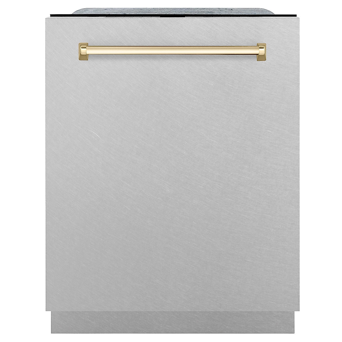 ZLINE Autograph Edition 24" 3rd Rack Top Touch Control Tall Tub Dishwasher in Fingerprint Resistant Stainless Steel with Gold Handle, 45dBa (DWMTZ-SN-24-G)