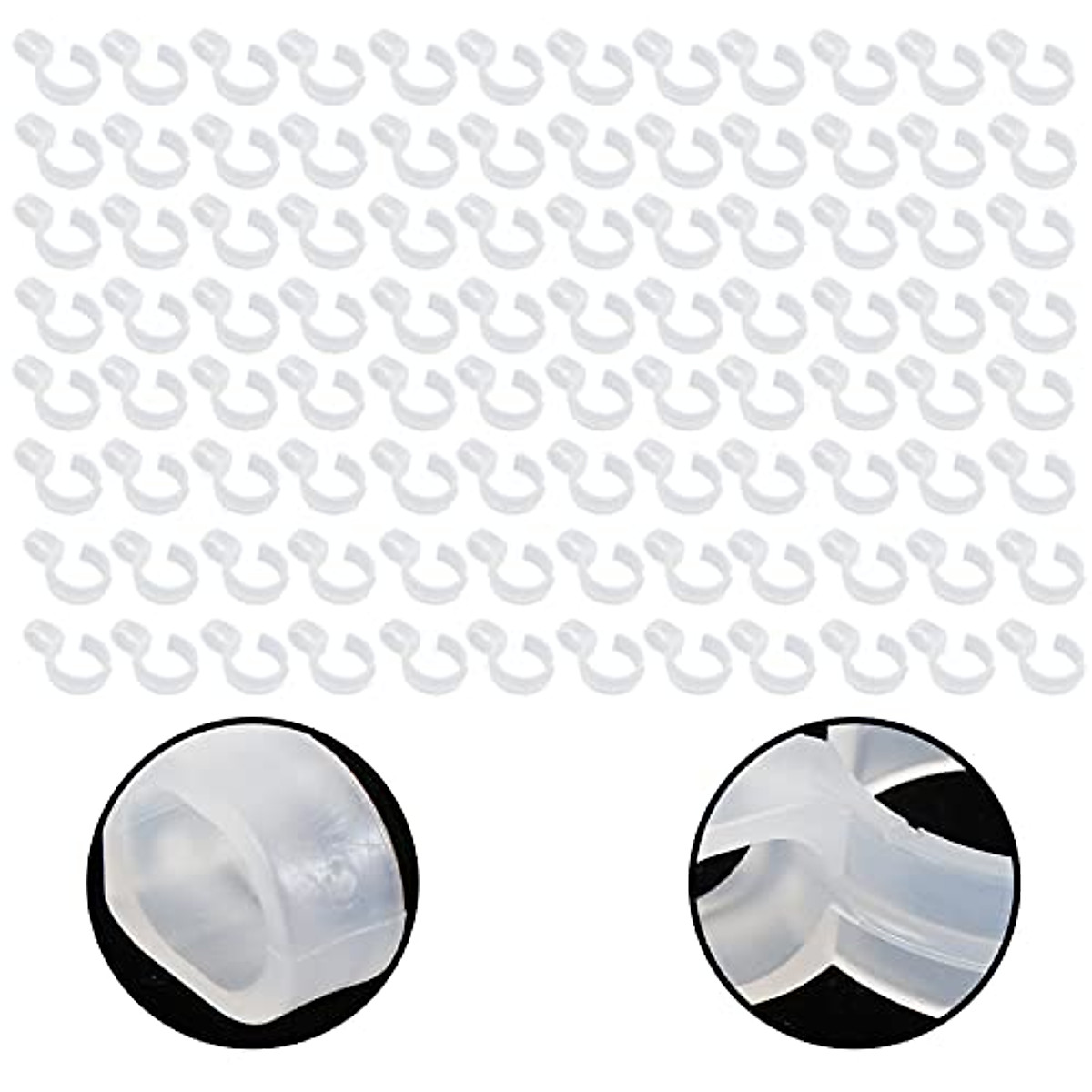 ULTECHNOVO 100 Pcs Windproof Hook Clothes Hanger Buckle Hook Clips Plastic Cloth Hanger Buckles Closet Rod Hooks for Home Workshop Bathroom White