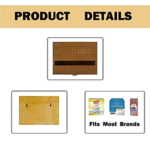 Takor Bamboo Trash Bag Organizer, Wall Mounted Bag Holder for Garbage Bag, Plastic Bag, Grocery Bag, Compatible with Various Trash Bag Rolls, Trash Bag Dispenser for Home and Kitchen