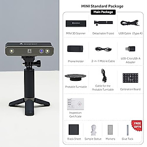 Revopoint Mini 3D Scanner for 3D Printing Handheld, Up to 0.02 mm Precision, Industrial Blue Light, Portable 3D Model Scanner for Dental, Jewelry and Small Objects - Standard