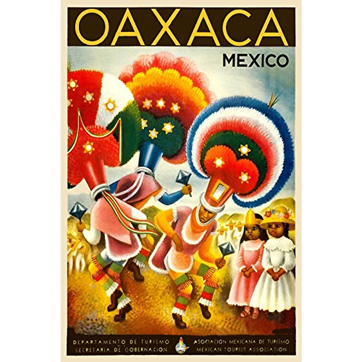 Magnet 1940s Oaxaca Mexico - Vintage Style Travel Magnet Vinyl Magnetic Sheet for Lockers, Cars, Signs, Refrigerator 5"