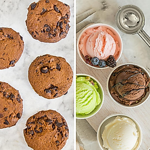 JOPPLIM Cookie Scoop, Small Ice Cream Scoop, 2 Tbsp/ 30ml/ 1oz, 18/8 Stainless Steel Cookie Scoops for Baking, Ice Cream Scooper with Spring Trigger System, Cookie Dough Scoop with Comfortable Grip