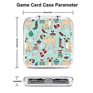 Pug christmas fabric cute pugs design Game Card Case for Swítch Protective Portable Case Box with 12 Cartridge Slots